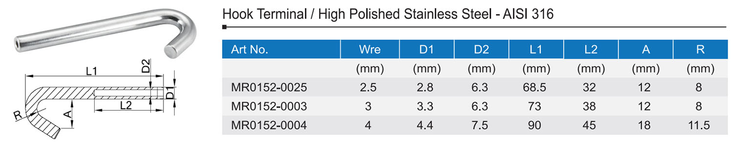 Hook Terminal - Professional supplier of stainless steel products for ...