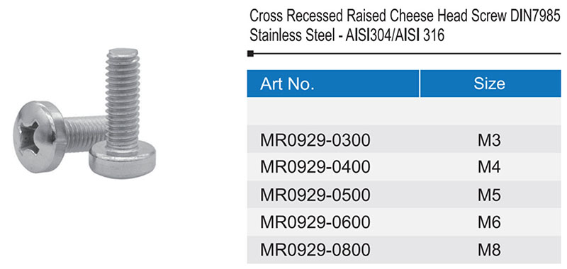 Cross Recessed Raised Cheese Head Screw DIN7985 - Professional supplier ...