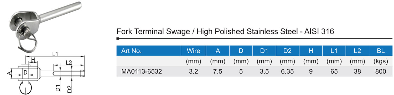 Fork Terminal Swage - Professional supplier of stainless steel products ...