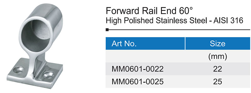 Forward Rail End 60° - Professional supplier of stainless steel ...