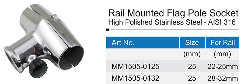 Rail Mounted Flag Pole Socket - Professional supplier of stainless ...