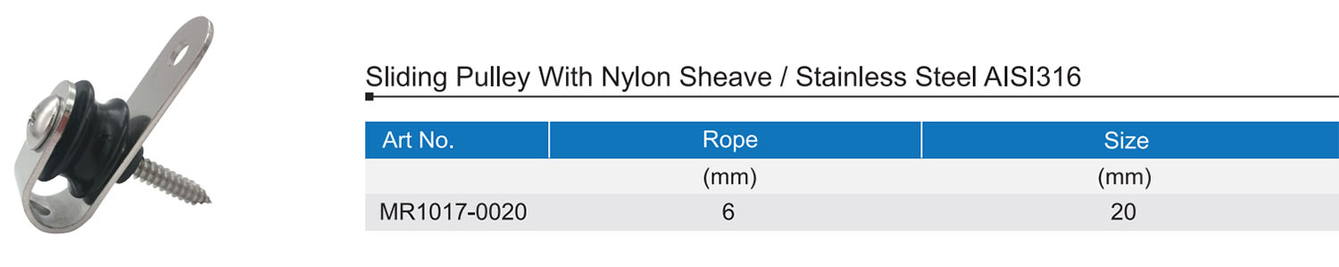 Sliding Pulley With Nylon Sheave - Professional supplier of stainless ...