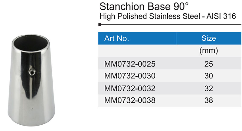 Stanchion Base 90° - Professional supplier of stainless steel products ...